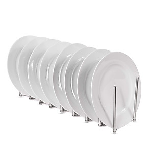 brightmaison BGT Stal Pots and Pans Organizer for Cabinet, Pot Lid & Plate Holder Adjustable Kitchen Organization Unit Stainless Steel 8 sectional