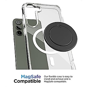 Encased Magnetic Case and Grip - Designed for Samsung Galaxy S23 - Protective Clear Case with Removeable Phone Holder Kickstand (2023 - S23 6.1 inch) Compatible with MagSafe