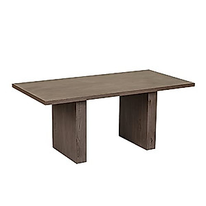 GIA 70" L Double Pedestal Dining Table for 6, Rectangular Farmhouse Wood Long Kitchen Table, Heavy Duty Large Dinner Table with Melamine Finish, 125 lbs, Vintage Earthy Walnut