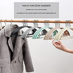 PJJXMY Clothes Hanger Rubber Coated Contour Metal No Bumps Hanger, Suit Hanger,Coat Jacket Hangers,Sweater Hanger, Ultra Thin Space Saving Heavy Duty Hook Durable T-Shirt Hanger (White, 10)