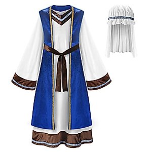 ReliBeauty Boys Saint Joseph Costume Shepherd Costume Saint Costume for Kids with Vest and Headpiece,150