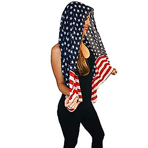 Shimmer Anna Shine USA American Flag Patriotic Scarf (Red White and Blue)