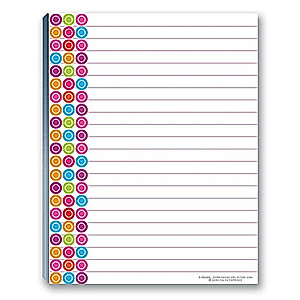 Stonehouse Collection Fun Pattern Designs Pads - USA Made- 4 Assorted Notepads - Shopping List, Teachers, Home, Office, Small Gift - USA Made