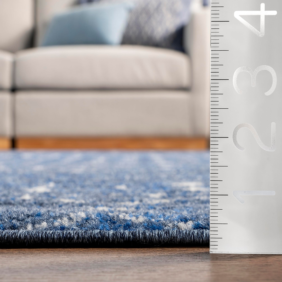 nuLOOM 2x3 Moroccan Blythe Area Rug, Dark Blue, Faded Bohemian Design, Stain Resistant, For Bedroom, Dining Room, Living Room, Hallway, Office, Kitchen, Entryway