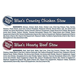 Blue Buffalo Blue's Stew Chicken & Beef In Gravy Wet Dog Food Variety Pack for Adult Dogs, Grain-Free, 12.5 oz. Cans (6 Pack)