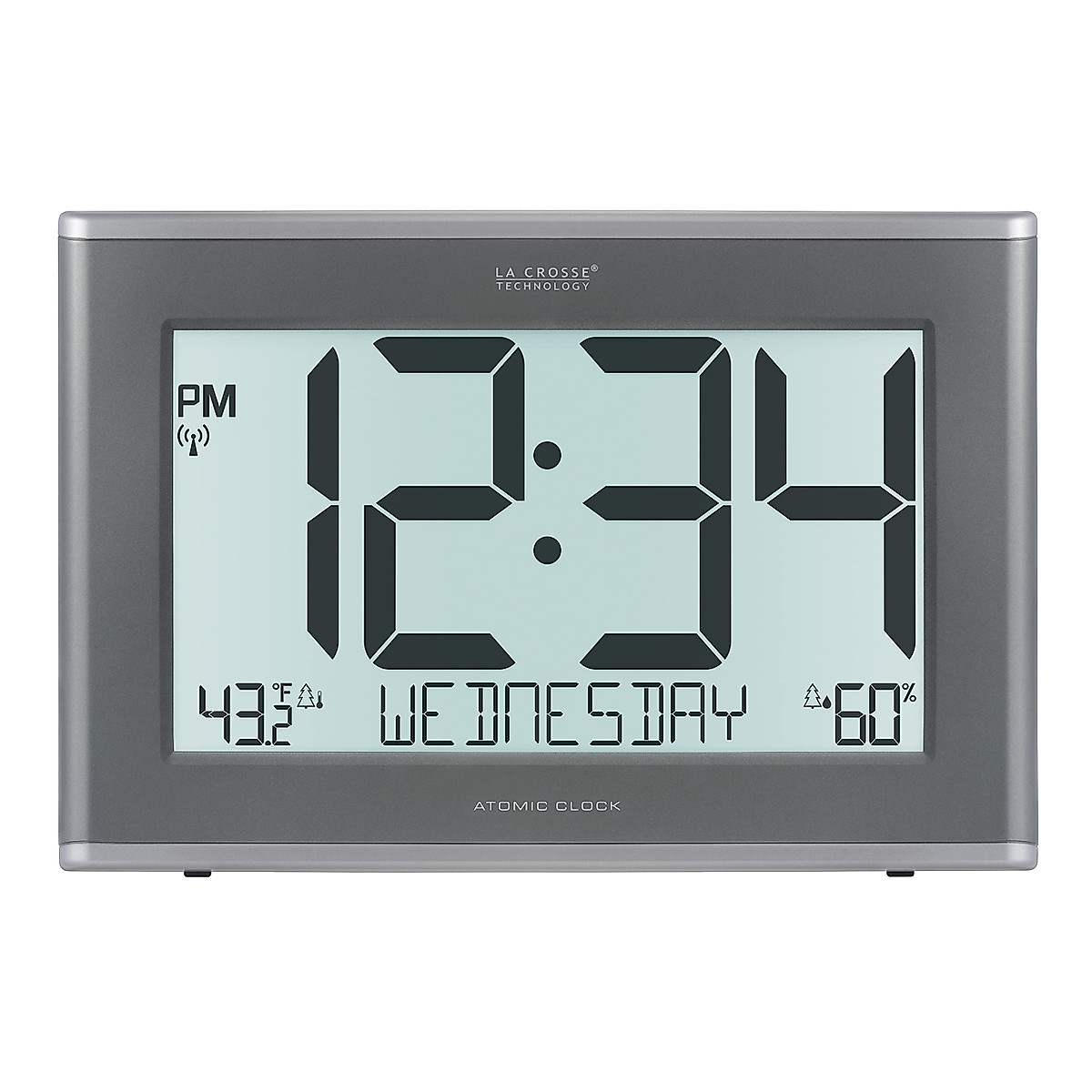 La Crosse Technology 513-21867-INT Extra-Large Slim Atomic Digital Clock with Backlight