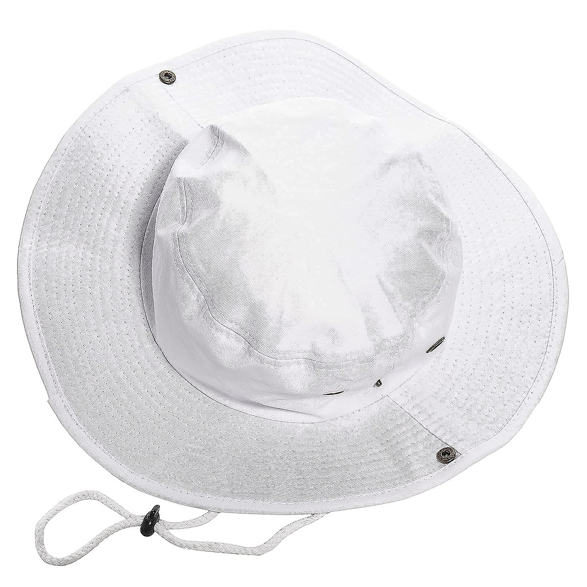 Sun-Hats-for-Men-with-UV-Protection-Wide-Brim Bucket Fishing Safari Boonie Hat for Summer (White, XL)