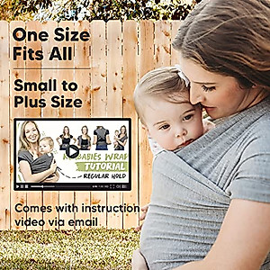 KeaBabies Baby Wrap Carrier - All in 1 Original Breathable Baby Sling, Lightweight,Hands Free Baby Carrier Sling, Baby Carrier Wrap, Baby Carriers for Newborn,Infant, Baby Wraps Carrier (Classic Gray)