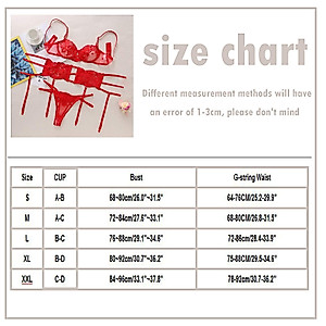 wodceeke Women's Sexy Lace Sling Split Plus Size Lingerie Embroidered Hollow Bodysuit Home Pajamas Underwear With Garter (Black, S)