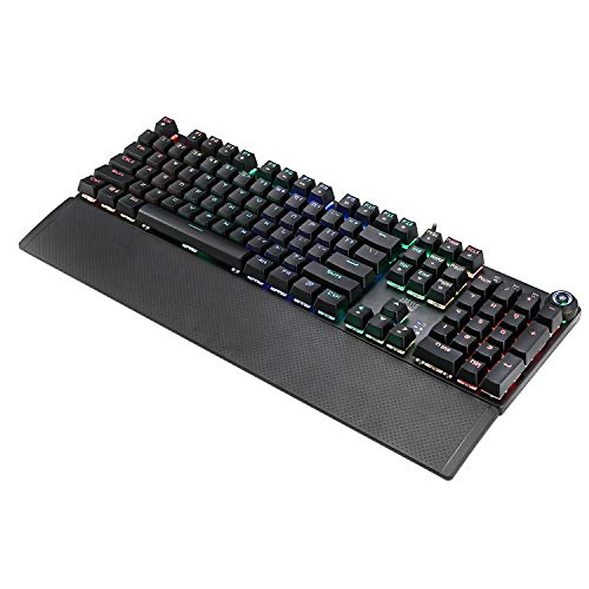 Adesso RGB Programmable Mechanical Gaming Keyboard with Detachable Magnetic Palmrest, 108 Keys, Black