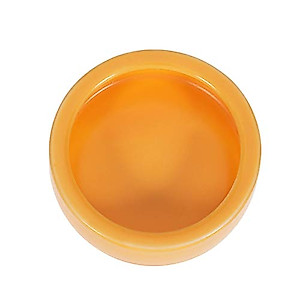 POPETPOP 2 Pack Reptile Food Bowl Anti-Escape,Ceramic Water Feeder Bowl, Reptile Worm Dish Feeding Dish for Bearded Dragons Crested Gecko Leopard Gecko Chameleon Corn Snake-Orange