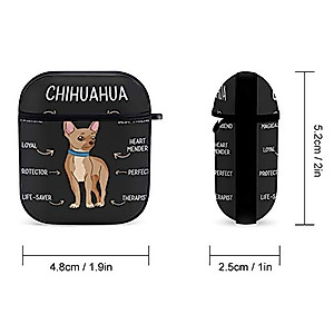 Proud Chihuahua Owner Airpods Case Cover for Apple AirPods 2&1 Cute Airpod Case for Boys Girls Silicone Protective Skin Airpods Accessories with Keychain