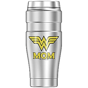 THERMOS Wonder Woman Wonder Mom Logo, STAINLESS KING Stainless Steel Travel Tumbler, Vacuum insulated & Double Wall, 16oz