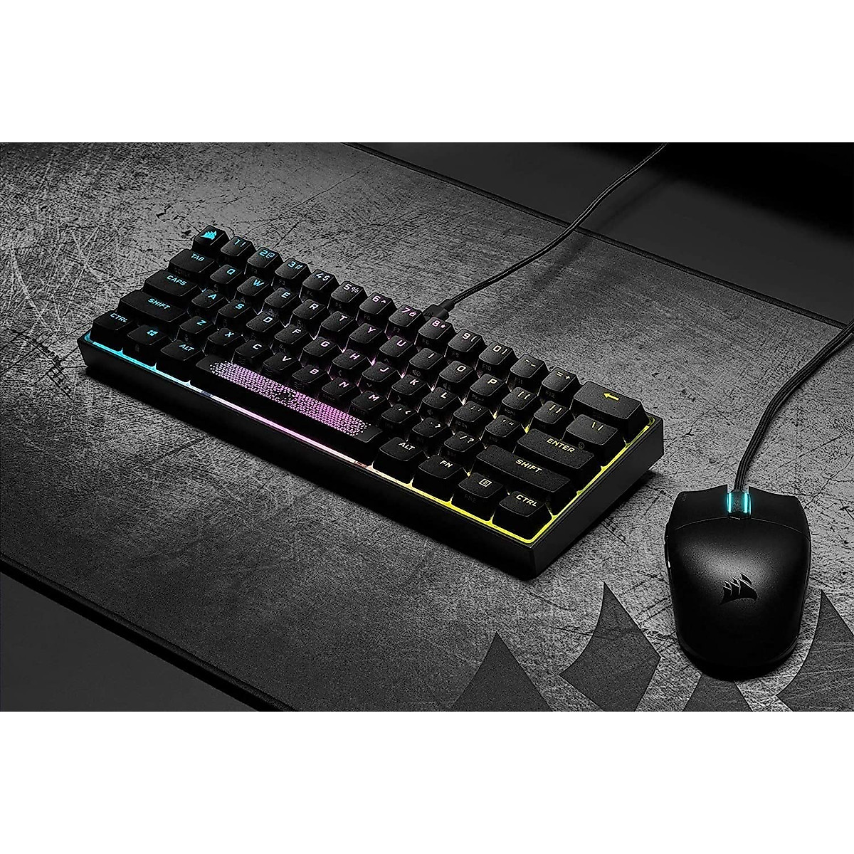 HIZLJJ Mechanical Gaming Keyboard, Adjustable RGB Lighting Single Keys, Small and Portable, Fast Rebound/Quick Response