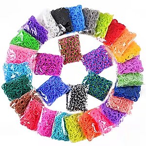 VICOVI 15000 Colorful Rubber Loom Bands Refill Kit for Boy Girl DIY Craft Gift Set Include: + 500 Cute Clips+ 6 Hooks + 15 Charms