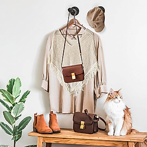 Home Expert 6 Inch Black Industrial Pipe Floating Clothing Rack Wall Mounted, Heavy Duty Garment Rack for Hanging Clothes, Multi-purpose Hanging Rod for Closet Storage, 2 Pack