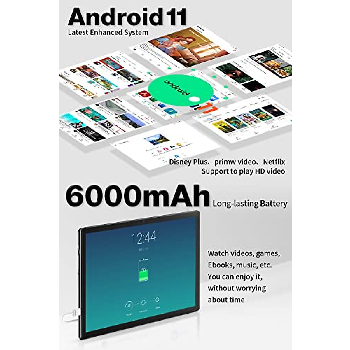 Tablet Android 11 128GB Tablets, TECLAST M40S 10 inch Android 5G Dual WiFi Gaming Tablet, 4GB RAM 1TB Expand Tablet, 8-Core Tablets with 1920x1200 FHD, 2.4G+5G Wi-Fi, GPS, Bluetooth, 6000mAh Tablet PC