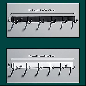 Spotcact Wall Mounted Coat Racks with Hooks Hanging Holder Towel Rack 10.83' x 1.50' Modern Black Hanging for Clothes Entryway Bathroom Bedroom (4 Hooks, Black)