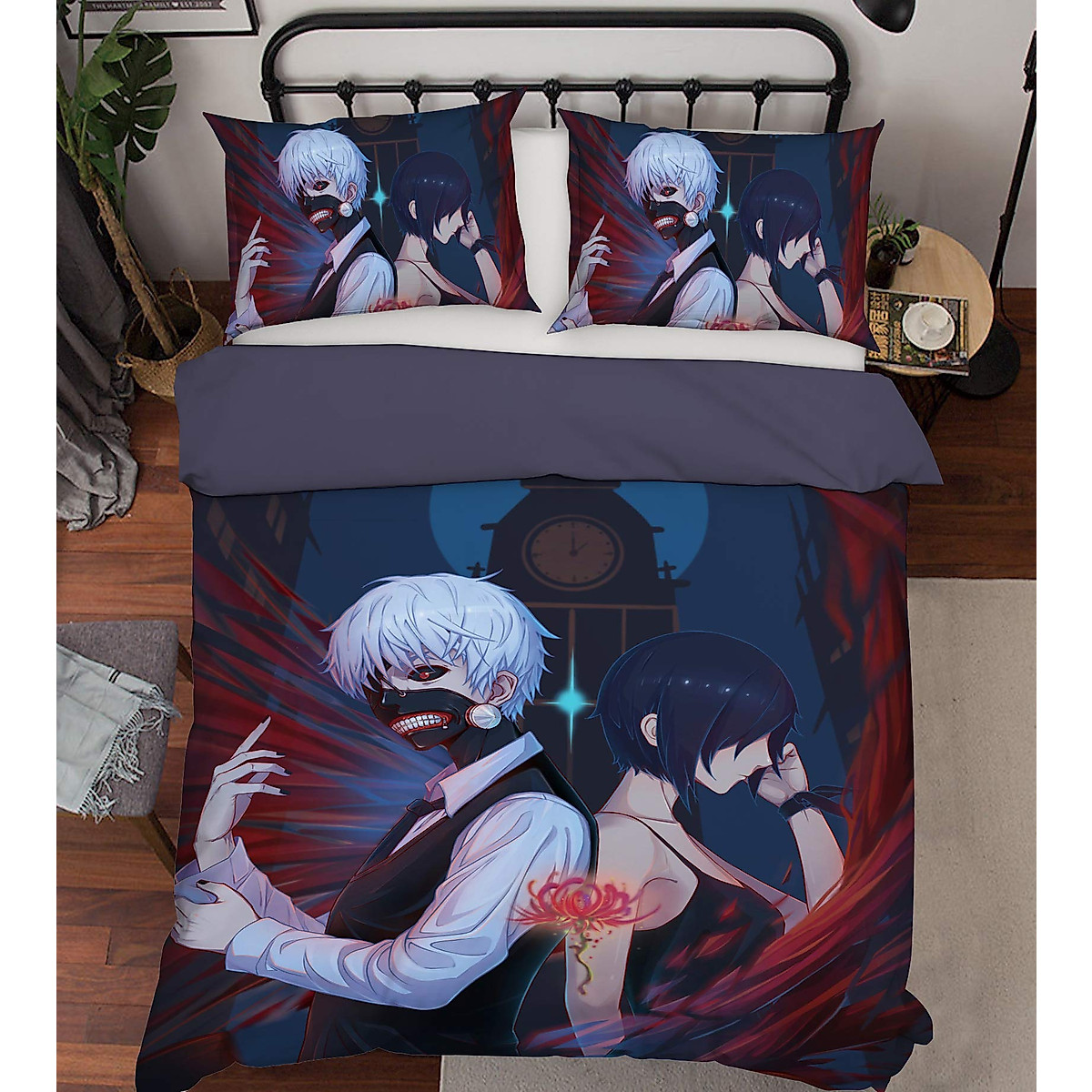 3D Tokyo Ghoul 3046 Japan Anime Game Bedding Pillowcases Quilt Duvet Cover Set Single Queen King | 3D Photo Bedding, AJ US Panda (Full)
