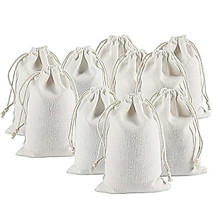 HRX Package 20pcs Muslin Bags 4x6 inches, Cotton Drawstring Jewelry Pouches Sachet Bags for Bridal Gift Bachelorette Party Favors DIY