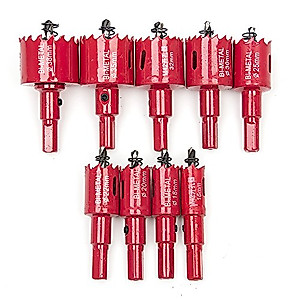 M42 HSS Hole Saw Set, Ankoow 9Pcs 16-38mm Heavy Duty Hole Saw Tooth Cutting Opener Drill Bit for Wood Aluminum Iron Sheet Pipe Plastic