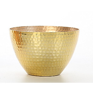 Hosley Gold Metal Hammered Lemon Thyme Scented Candle 4.5 Inch Diameter Ideal GIFT for Bridal Weddings Parties Special Events Spa and Aromatherapy P1