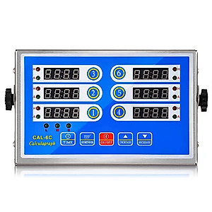 Commercial 6 Channel Timer - DEGOTM Kitchen Stainless Steel 6 Channel Timer Cooking Timers Baked Burger Fried Chicken Loud Alarm Reminder for Restaurant Home Kitchen