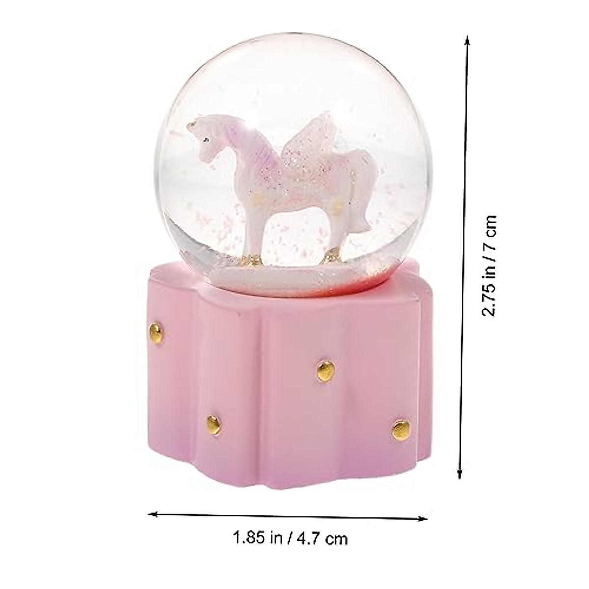VOSAREA Unicorn Crystal Ball Kid Gifts Kids Gifts Dining Table Decor Kids Snow Dome Snow Globe Ornament Collectible Snow Globe Glowing Ball Decorative Handicraft Unicorn Globe Gift Doll 3D