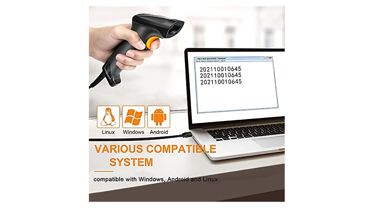 OBZ 1D Laser Barcode Scanner: Fast, Accurate Wired Reader