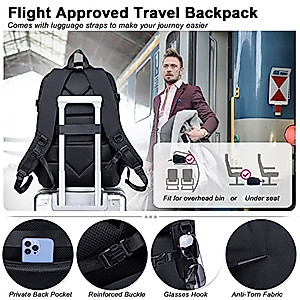 Otevan Travel Backpack for Men Women,45L Carry On Backpack Flight Approved,Large Laptop Backpack,Expandable Luggage Backpack Water Resistant Bookbag Weekender Overnight Bag Daypack Fit 17 Inch