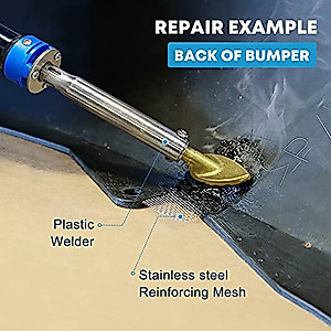 Kohree Plastic Repair Welding Kit, with 40 Plastic Rods, 3 Sponge, 2 Welder Tips, 2 Mesh, 1 Metal Stand,1 Metal Brush, 80W Iron, 110V, Plastic Welder Kit for DIY, Car Bumper, Dashboard, Kayak, Canoe