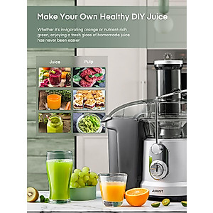 1300W Juicer Machines, Juilist Powerful Juice Extractor Machine with 3.2" Wide Mouth for Whole Fruits & Veggies, Fast Juicing Fruit Juicer for Beet, Celery, Carrot, Apple, Easy to Clean, BPA-Free