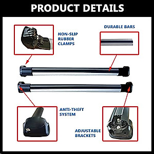 ROKIOTOEX Cobra Roof Rack Crossbars Fit for Ki-a 2023 Telluride EX X-Line, SX X-Pro Raised Side Rails, Cross Bars for Rooftop Cargo Box Luggage, Ski Board, Bike Carrier – Silver CJ4035