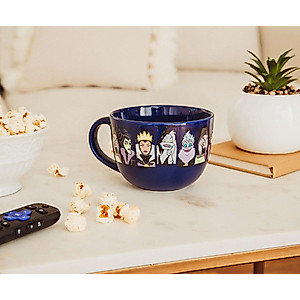 Disney Villains Close-Up Panels Ceramic Soup Mug | Bowl For Ice Cream, Cereal, Oatmeal | Large Coffee Cup For Espresso, Caffeine, Beverages | Halloween Gifts and Collectibles | Holds 24 Ounces