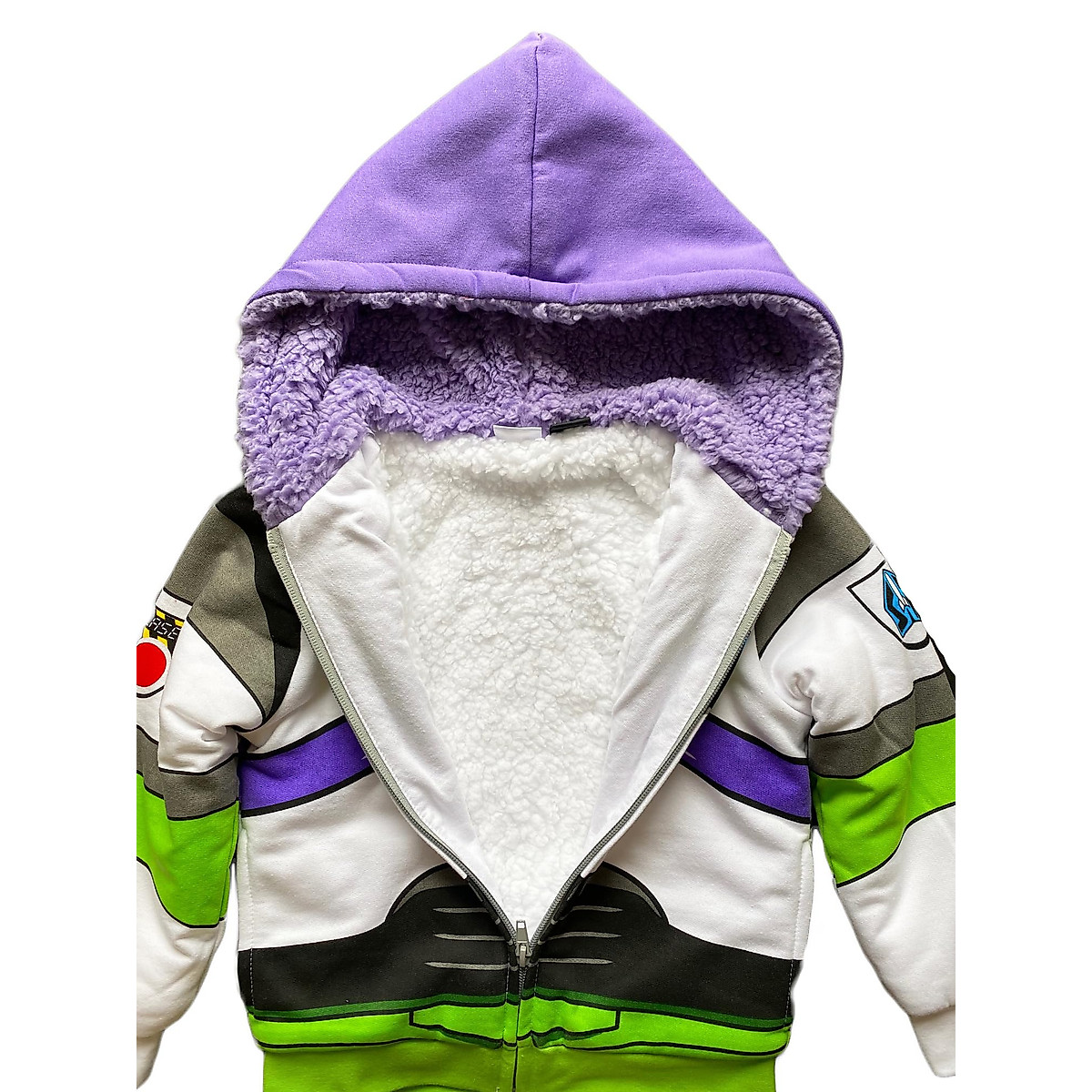 Disney Buzz Lightyear Little Boys Sherpa Fleece Hoodie, 4T, White