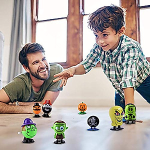 AnNido Halloween Wind Up Toys, 18PCS Assorted Wind-Up Toys for Kids Party Favors, Happy Halloween Goody Bag Fillers, Preschool Clockwork Toys Supplies for Kids, Boys & Girls