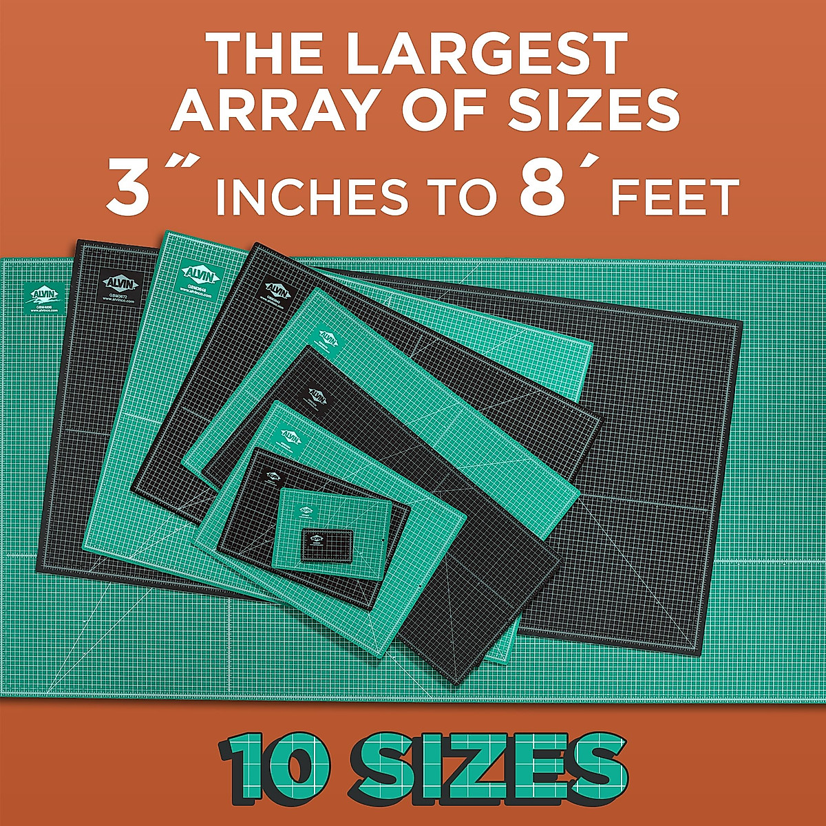 ALVIN Cutting Mat Professional Self-Healing 12"x18" Model GBM1218 Green/Black Double-Sided, Rotary Cutting Board for Crafts, Sewing, Fabric - 12x18 Inch