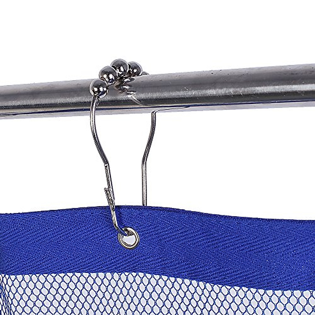 ALYER 6 Storage Pockets Hanging Mesh Shower Caddy,Space Saving Bathroom Accessories and Quick Dry Bath Organizer,Blue