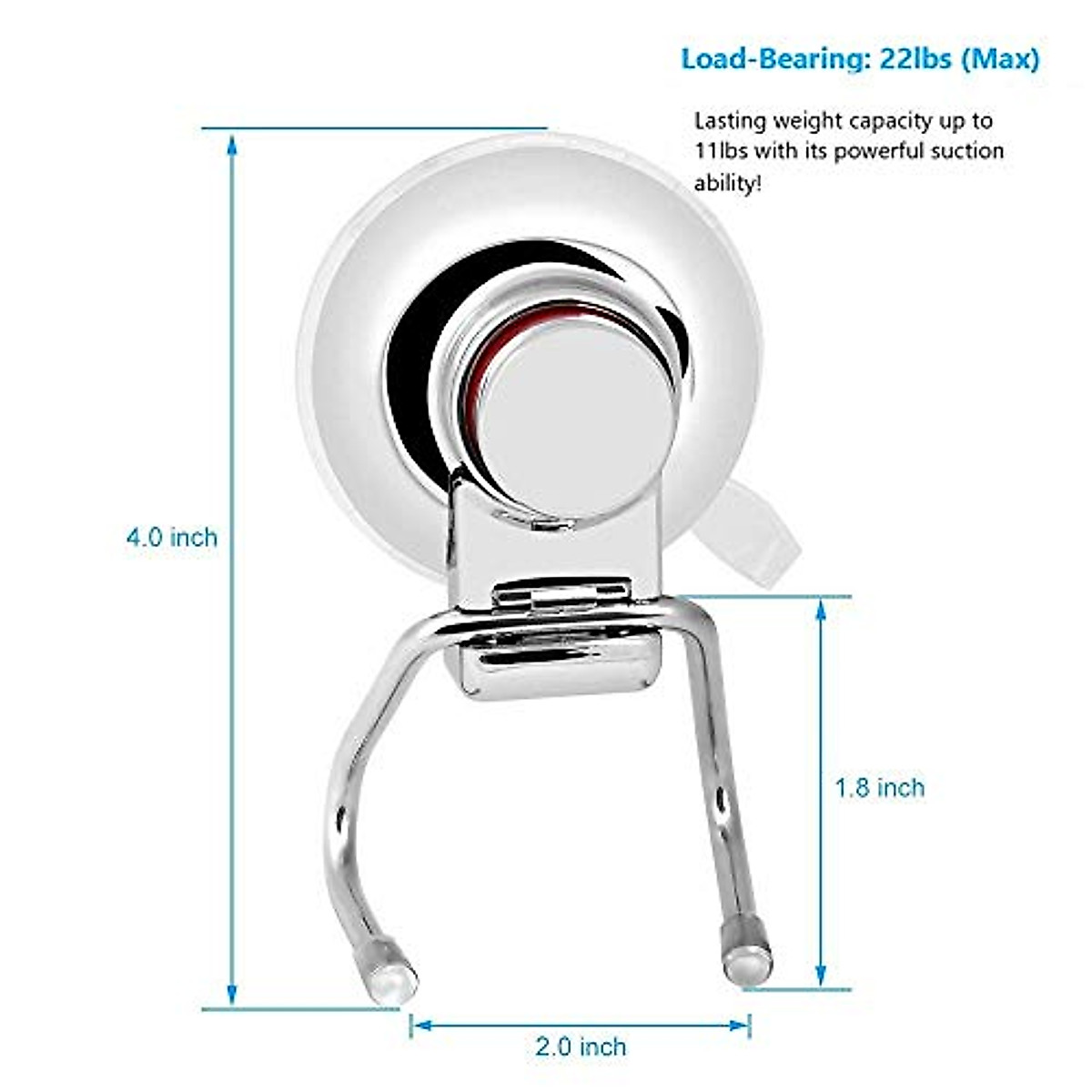 Mac Home Life Heavy Duty Suction Cup Double Hook - Perfect for Glass and Mirrors, Wreath Hanger, Towel Hooks, Loofah Holder, Hanger for Kitchen/Bathroom Accessories, Strong But Won't Damage Paint!