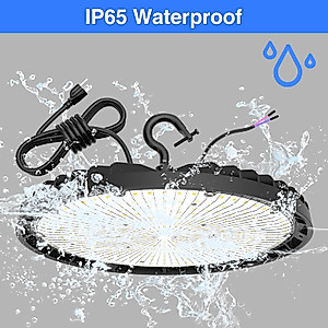 OPENLUX 150W UFO LED High Bay Light, UL DLC Listed, IP65 Waterproof, 22500LM, 5000K, 0-10V Dimmable, Commercial Grade, 5 Year Warranty