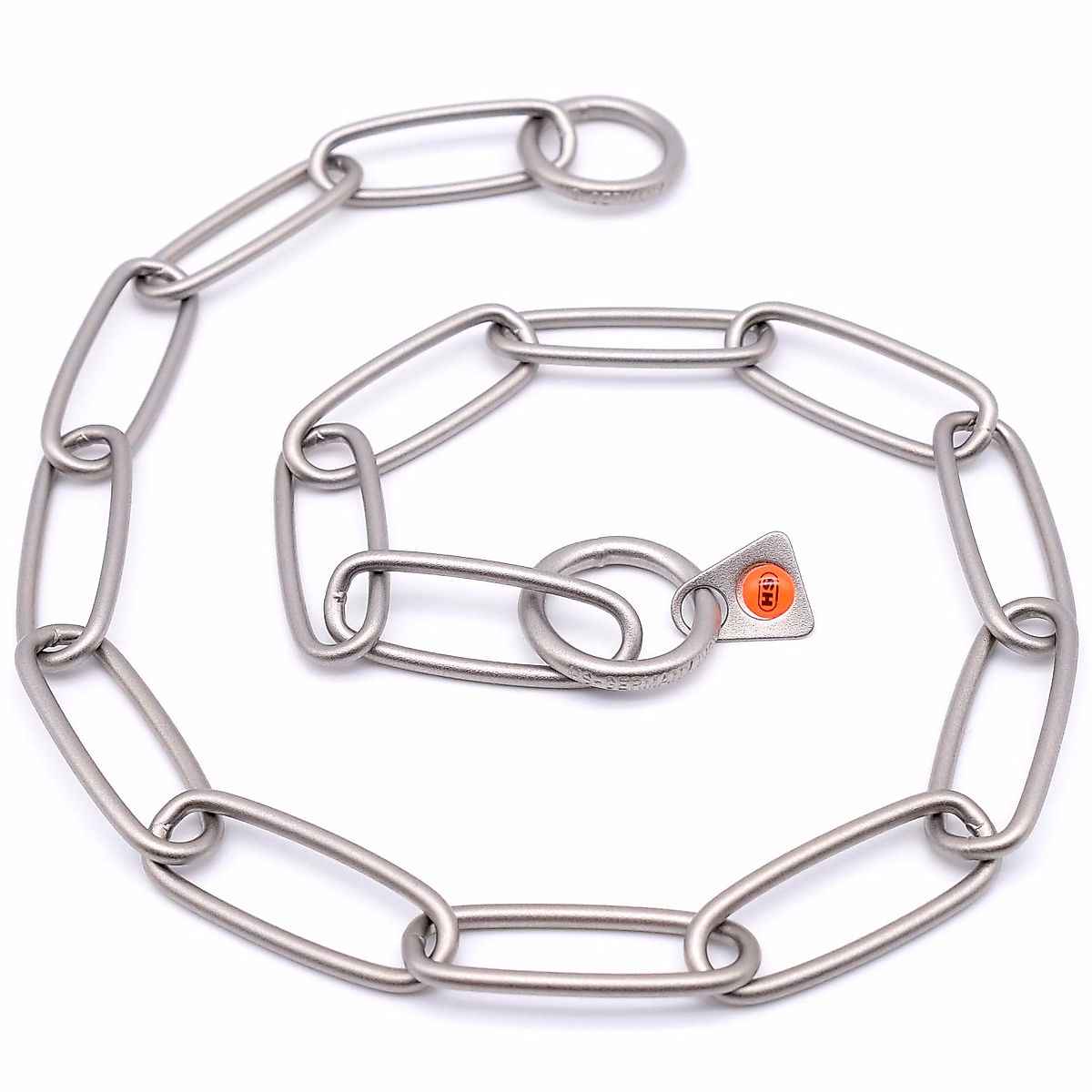 Herm Sprenger - Matt Stainless Steel Scratch Resistant Long Link Fur Saver Dog Collar - Professional Training Collar - Made in Germany (21 inches (53 cm))