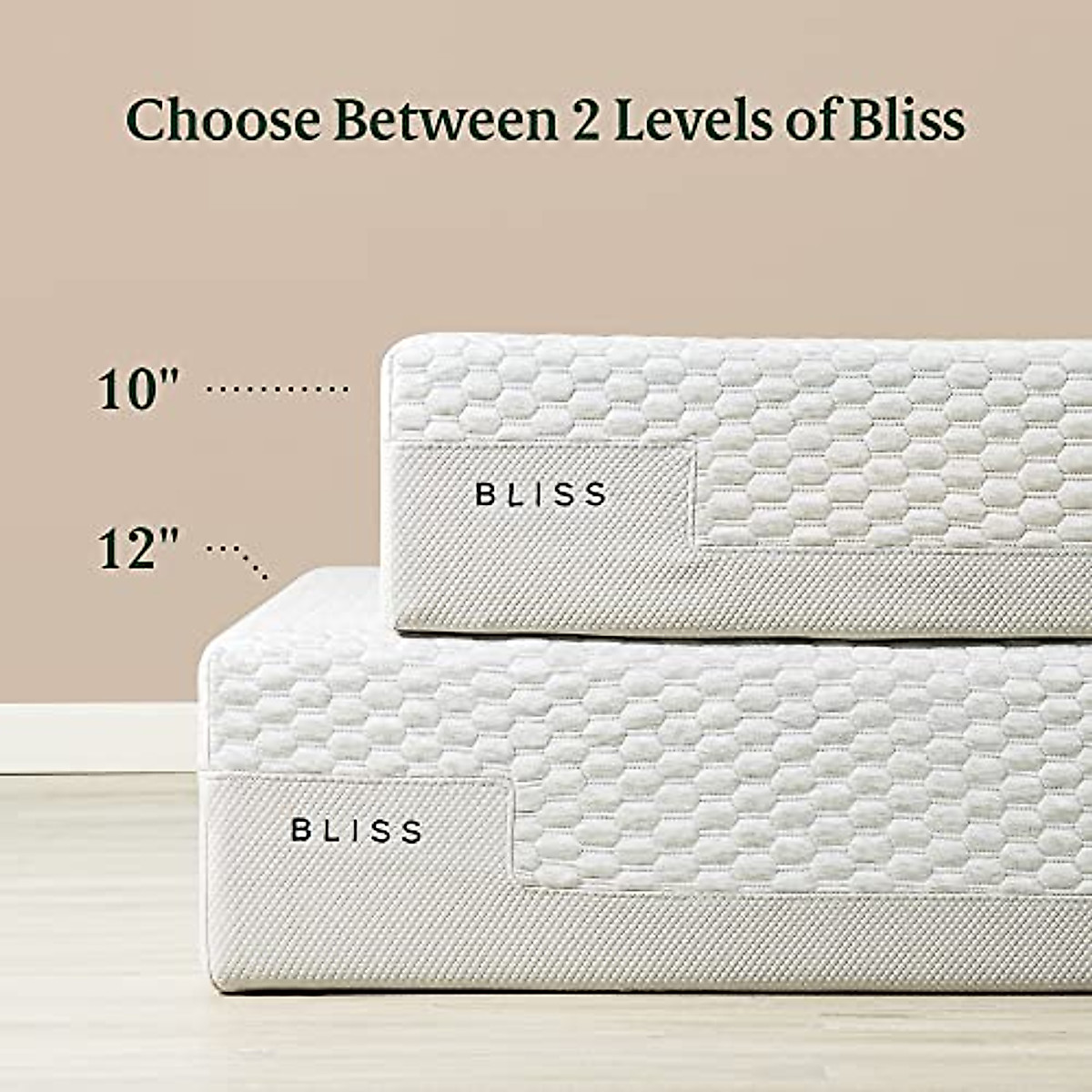 ZINUS 10 Inch Bliss Memory Foam Mattress Sustainable TENCEL Blend Cover / Pressure Relieving / CertiPUR-US Certified / Bed-in-a-Box / All-New / Made in USA, Twin