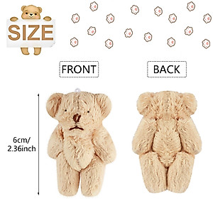 Skylety 20 Pcs Tiny Stuffed Bears 6 cm Mini Plush Toy Bears for Keychain Small Soft Jointed Bears Doll Gift for Valentine's Day Birthday Graduation Wedding Baby Shower Party Favors