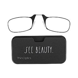 Rae Dunn THIN OPTICS READER W/UNIVERSAL POD CASE W/SEE BEAUTY WILMA ART (Black, 2.0)