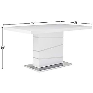 New Spec Glossy Dining Table with perdestal Legs