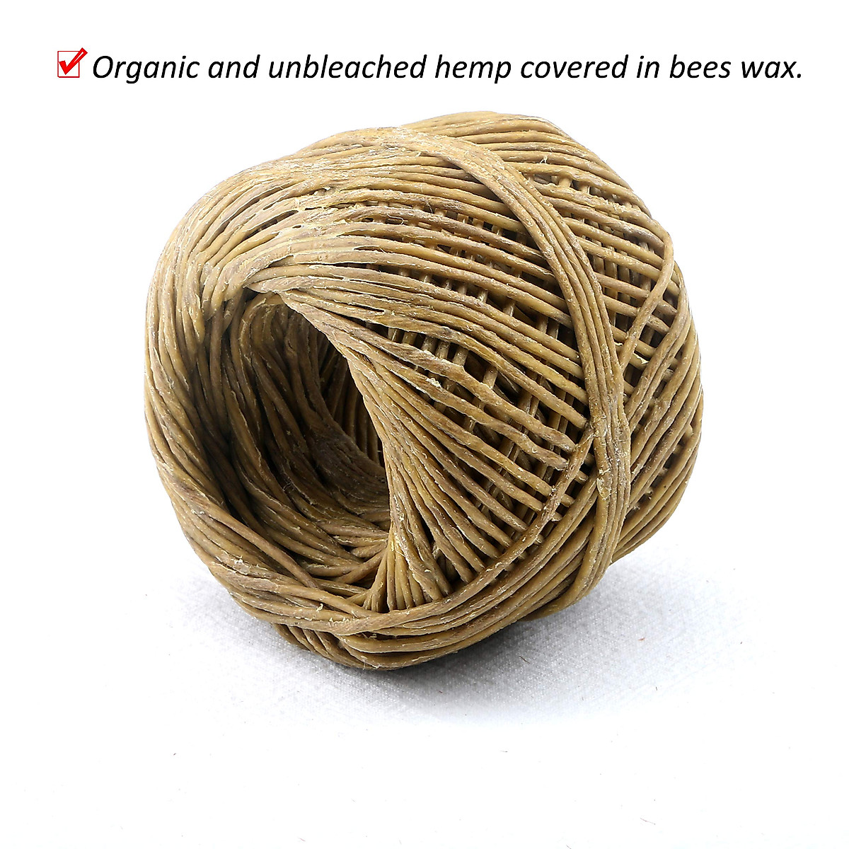 MILIVIXAY Hemp Wick with Natural Beeswax Coating, Edible Grade Beeswax, 200 FT Spool, Standard Size (1.0mm),Unbleached, Un-dyed and 100% Organic.