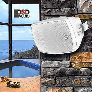 OSD Audio 6.5" Wireless Bluetooth Outdoor Patio Speaker Architectural Stereo Pair Black BTP650 Long Range
