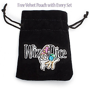 Wiz Dice Series II - Polyhedral Dice Set for Tabletop RPG Adventure Games with a Dice Bag - DND Dice Set, Suitable for Dungeons and Dragons, MTG and Dice Games Alike - Swamp Ooze - 7 ct