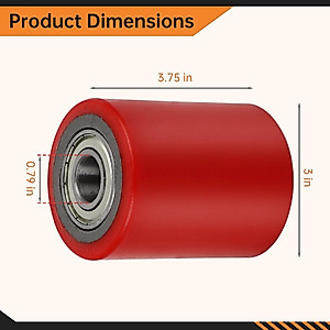 Homaisson 1 Pair Pallet Jack Load Wheels, Manual Pallet Jack Truck Wheels 3” x 3.75” with Bearings ID 20mm, Pallet Jack and Lift Truck Rear Wheel Replacement(1 Pair)