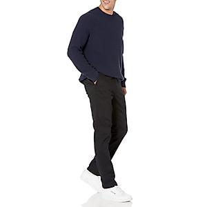 Amazon Essentials Men's Slim-Fit Wrinkle-Resistant Flat-Front Stretch Chino Pant, Black, 38W x 32L